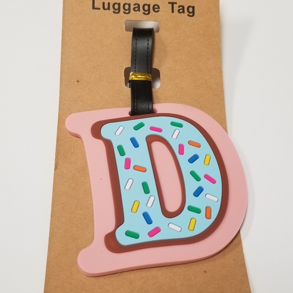 Accessories | Letter D Pink Initial Luggage Tag New | Poshmark